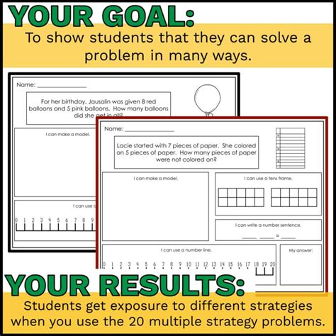 Addition And Subtraction Within 20 Word Problems With Multiple Strategies