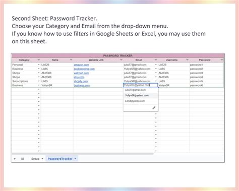 excel password tracker password tracker template passwords