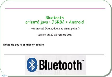 PPT Bluetooth orienté java JSR Android PowerPoint Presentation ID