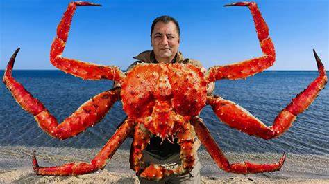 Cooking Massive King Crab By The Ocean