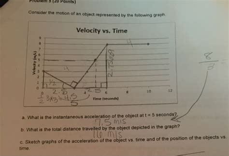 solved consider the motion of an object represented by the