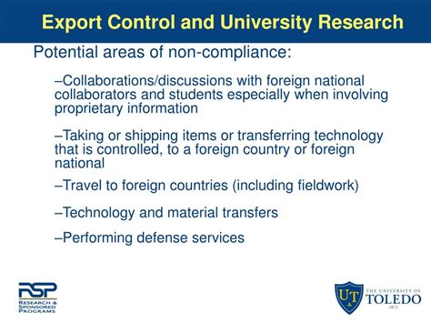 Ppt Export Control Laws International Terrorism And Ut Research The