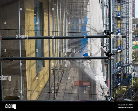 Close Up Of A Flat In Tower Hamlets East London Undergoing Cladding