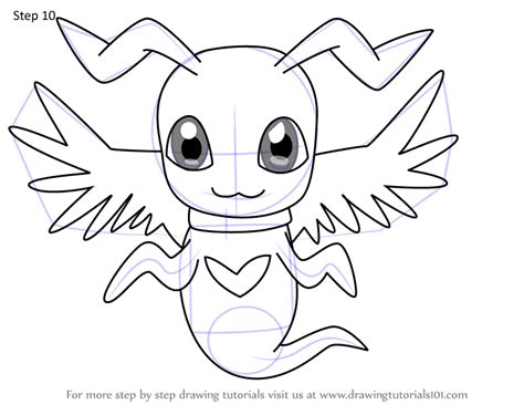 How To Draw Marineangemon From Digimon Digimon Step By Step