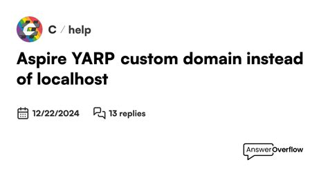 Aspire Yarp Custom Domain Instead Of Localhost C