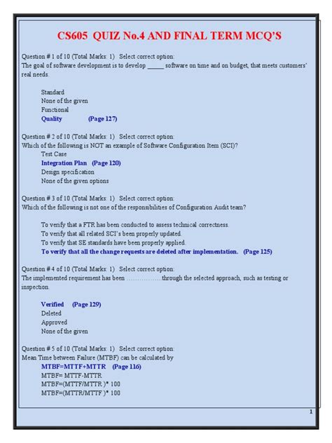 Cs605 Quiz No4 And Final Term Mcqs Quality Page 127 Pdf Information Technology