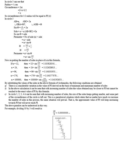 The Exact Measurement Of Pi