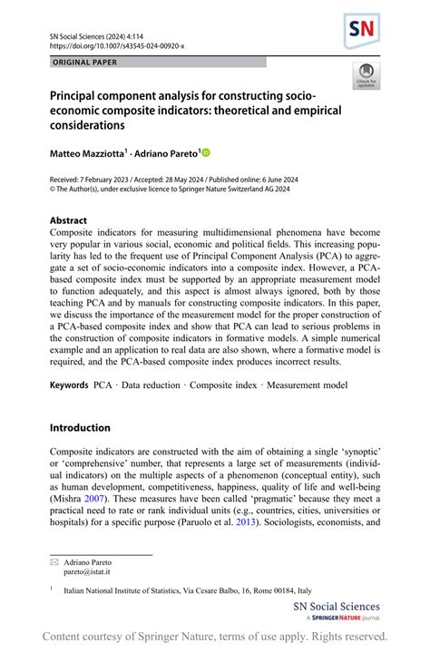 Principal Component Analysis For Constructing Socio Economic Composite