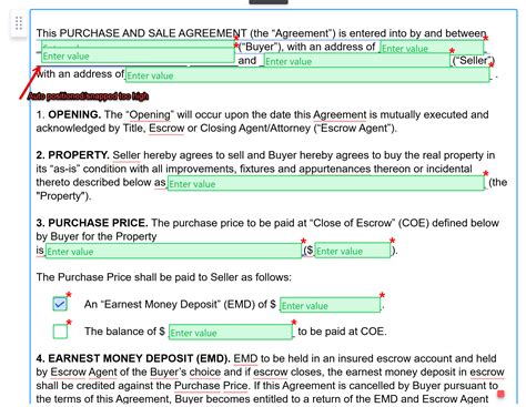 documents and contracts proper field placement voters highlevel