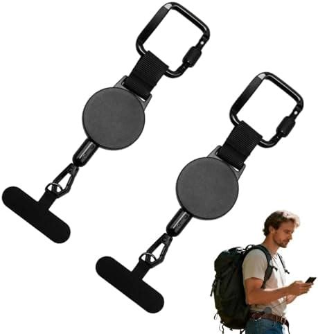 Lot De 2 Lanières Antivol Rétractables Téléphone Avec Mousqueton Cordon Sécurité Téléphone