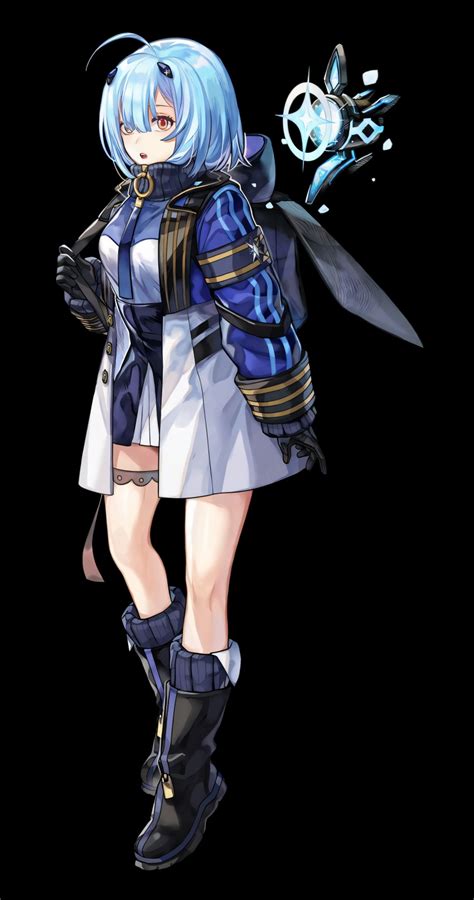 Linaria Another Eden Absurdres Highres Tagme Blue Hair Yellow Eyes Image View