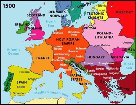 1550 Map Of Europe