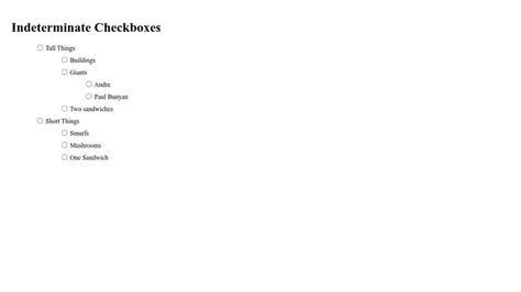 Indeterminate Checkboxes In Vanilla Js