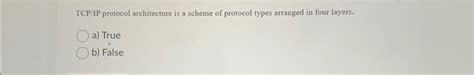 solved tcp ip protocol architecture is a scheme of protocol