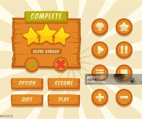 Button Set Designed Game User Interface For Video Games Computers High
