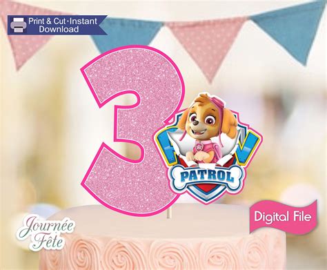 Printable Skye Paw Patrol Cake Topper Printable New Year Banners
