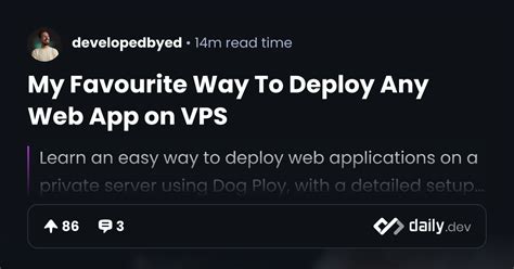 My Favourite Way To Deploy Any Web App On Vps Dailydev