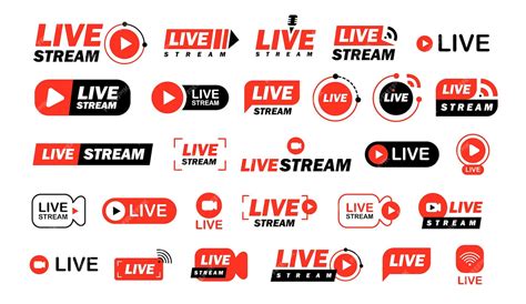 Premium Vector | Live stream icons set live streaming logo live broadcast symbols vector ...