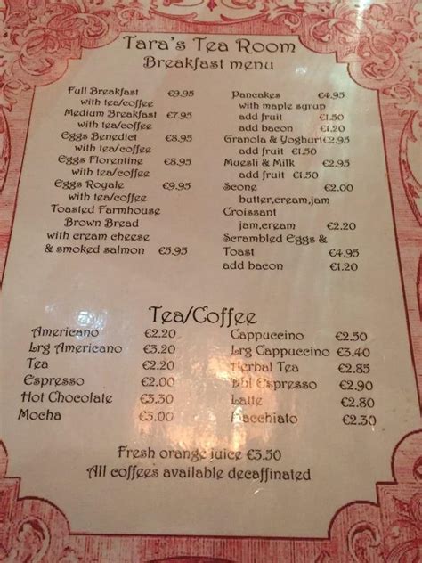 Tea Room Menu With Prices At Regina Bruce Blog