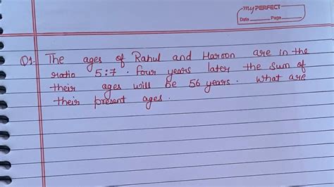 Problem On Ages Linear Equation Word Problem Age Related Question