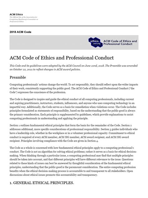 acm code of ethics and professional conduct pdf discrimination