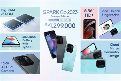 Tecno Spark Go Resmi Di Indonesia Harga Rp Jutaan