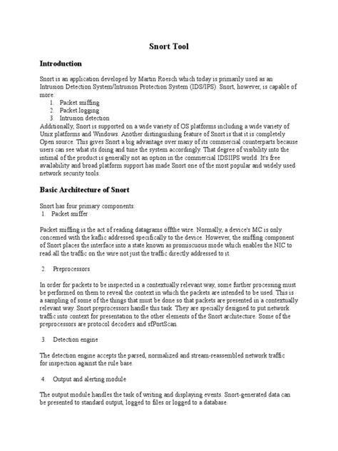 snort tool pdf installation computer programs command line