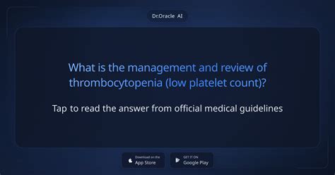 What Is The Management And Review Of Thrombocytopenia Low Platelet Count