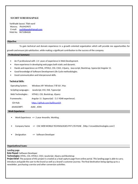 Suchit Cv Pdf Websites J Query