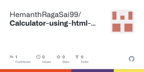 GitHub HemanthRagaSai Calculator Using Html Css Javascript