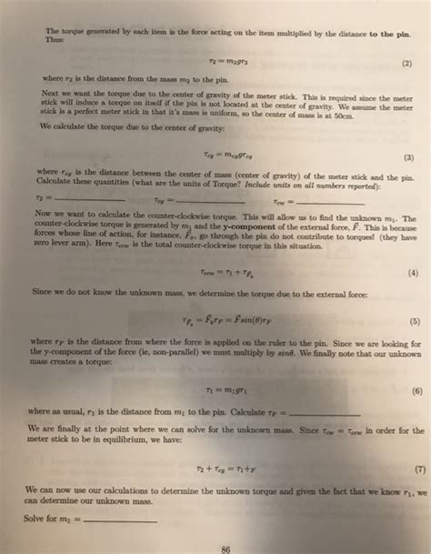 Solved Prelab For Forces And Torques In Equilibrium Chegg