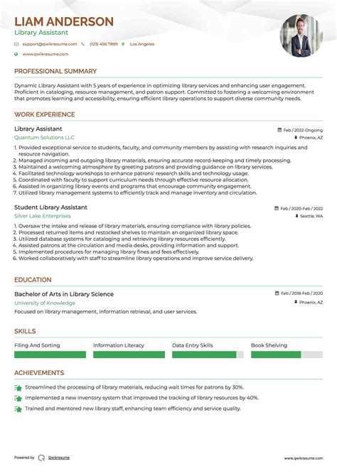 10 Student Library Assistant Resume Samples And Templates For 2025