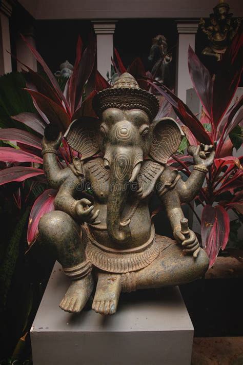 A Brass Statue Of The Hindu God Ganesha Stock Image Image Of Tropical