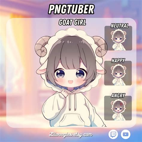 Cute Sheep Girl Pngtuber Kawaii Ready For Twitch Vtuber Avatar