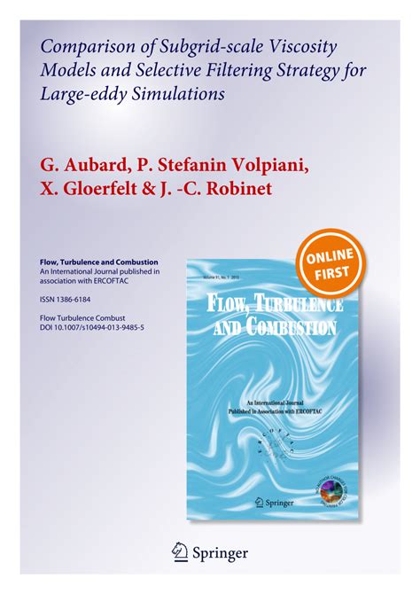Pdf Comparison Of Subgrid Scale Viscosity Models And Selective Filtering Strategy For Large