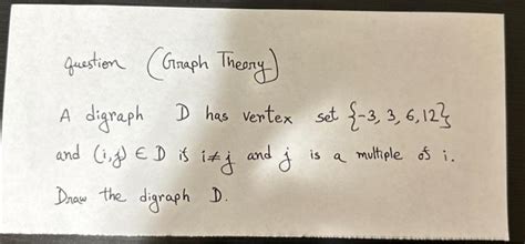 Solved Question Graph Theory A Digraph D Has Vertex Set