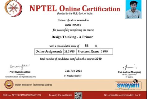Gowtham S On Linkedin I Have Successfully Completed A Nptel Course On The Topic Of Design…