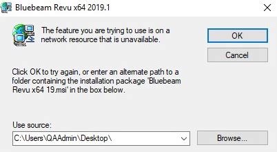Update Error The Feature You Are Trying To Use Is On A Network Resource That Is Unavailable