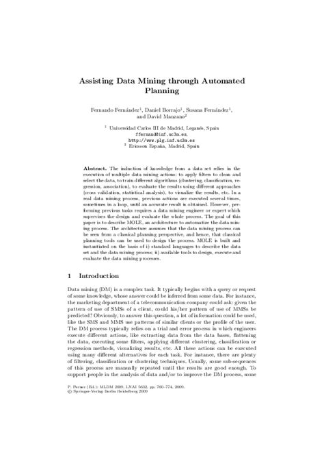 Pdf Assisting Data Mining Through Automated Planning