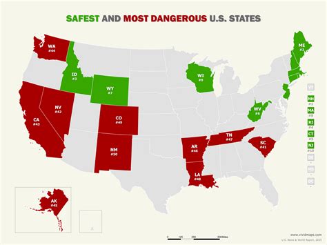 Mapped The Safest And Most Dangerous States In America Vivid Maps