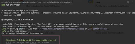 Bug Experimentalwarning The Fetch Api Is An Experimental Feature Shown During Storybook