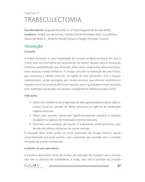 Pdf Capítulo 3 Trabeculectomia Br · A Cirurgia