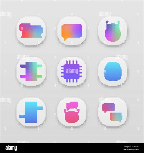 Chatbots App Icons Set Uiux User Interface Talkbots Support Service