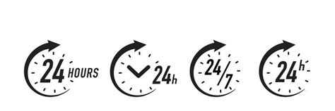 24 Hours Timer Symbol Black Color Royalty Free Vector Image