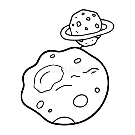Planetary Vector Art Featuring Asteroid And Ringed Planet Design For Creative Projects Stock
