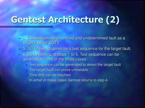 Ppt Gentest An Automatic Test Generation System For Sequential