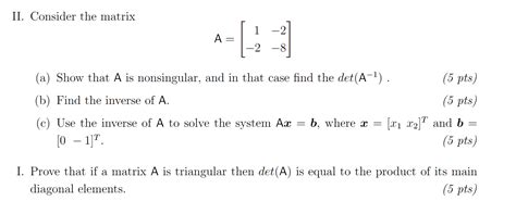 Solved II Consider The Matrix A 1228 A Show That A Chegg Com