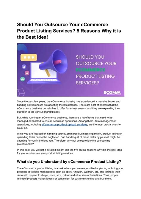 Ppt Should You Outsource Your Ecommerce Product Listing Services 5 Reasons Why It Is The Best