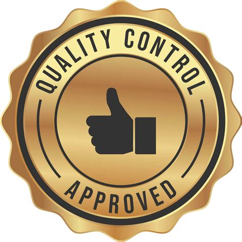 Quality Control Approved Stamp Badge Icon Seal Emblem Quality