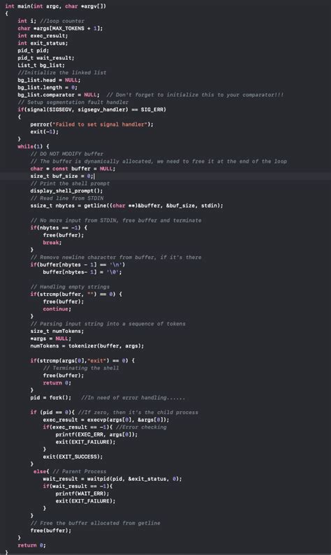 creating own linux shell in c create a command